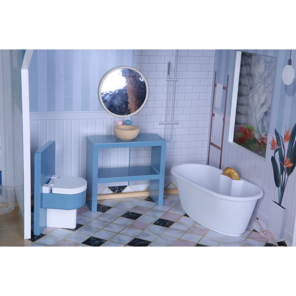 Babuu.gr Παιδικό Κουκλόσπιτο Maya XXL Residence με 28 Αξεσουάρ ECOTOYS ...